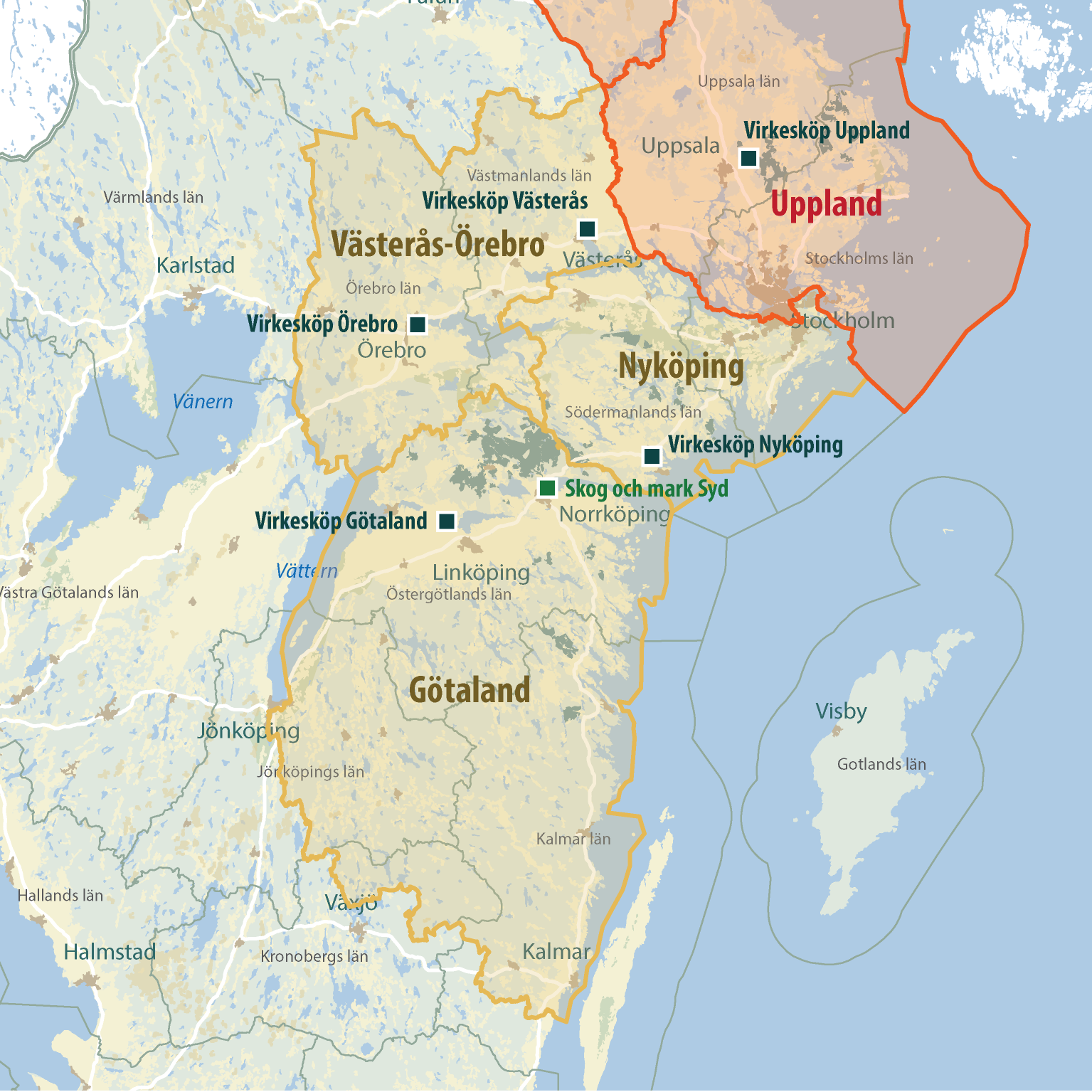 Vår organisation - Holmen Skog finns i nästan hela Sverige. | Holmen Skog
